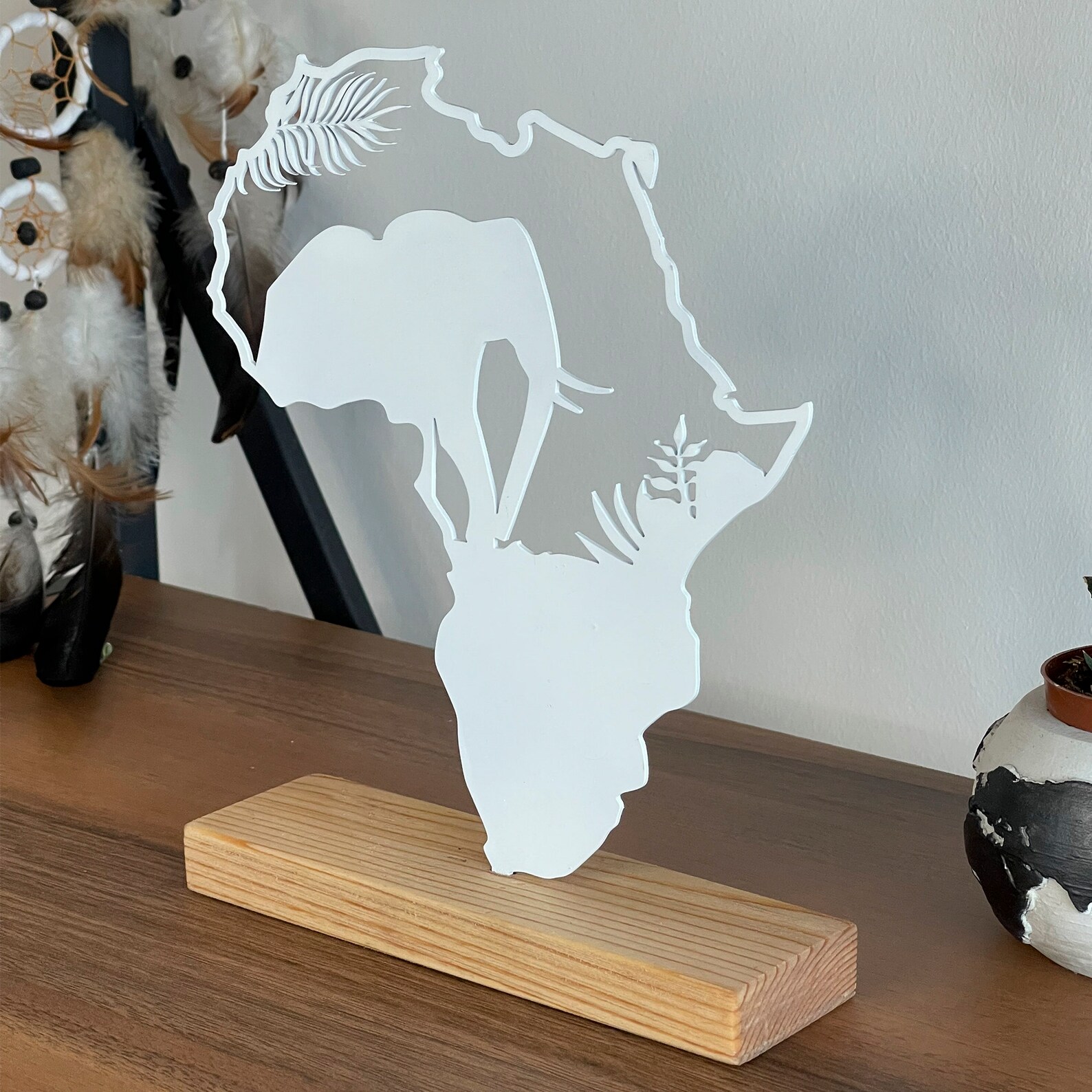 Africa Metal Shelf Decor Elephant Sculpture Elegant Office | Etsy