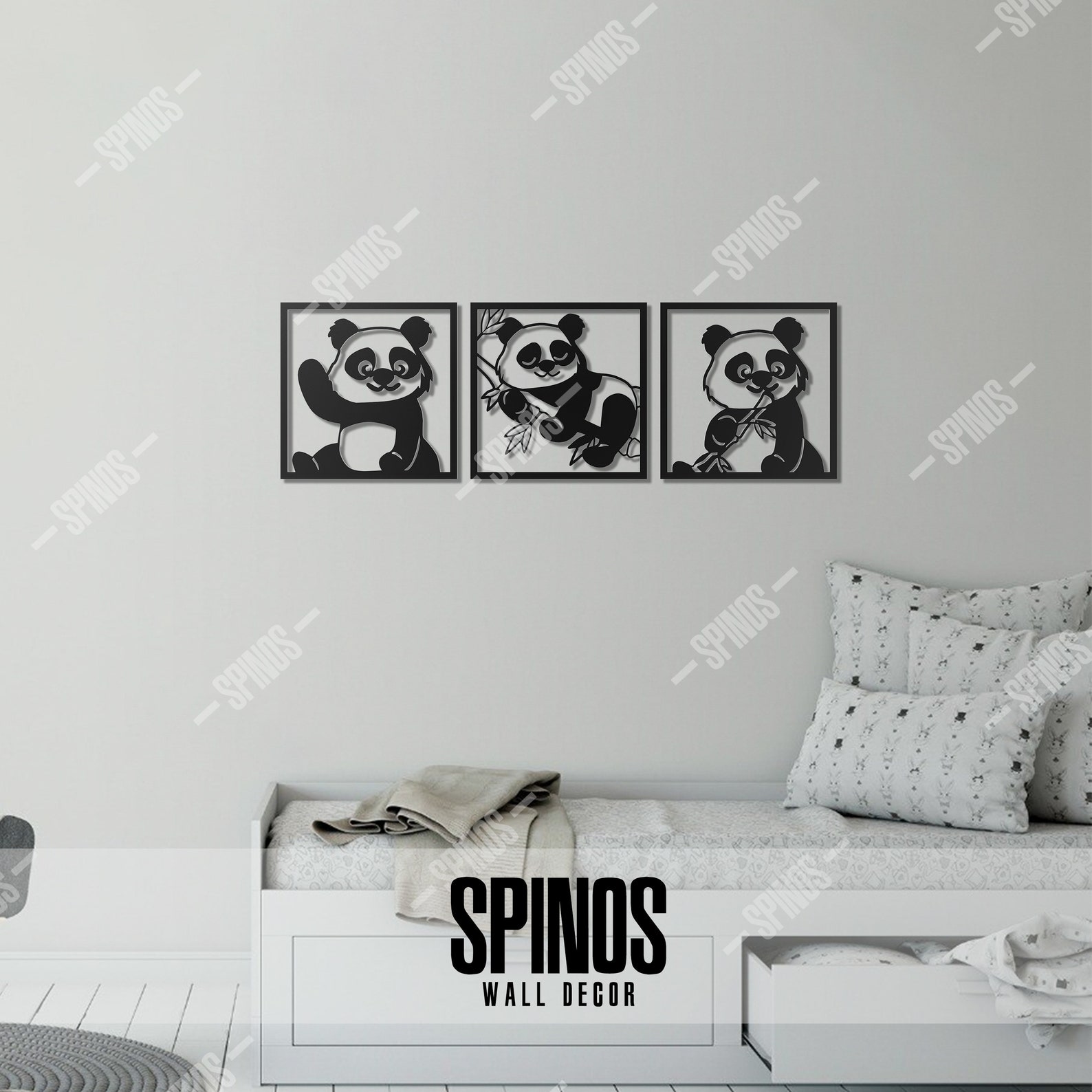 Panda Wood Wall Decor Animal Wall Art Nursery Wall Sign - Etsy