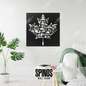 Canadian Symbols Wood Wall Decor - Maple Leaf Wall Art - Canada Wood ...