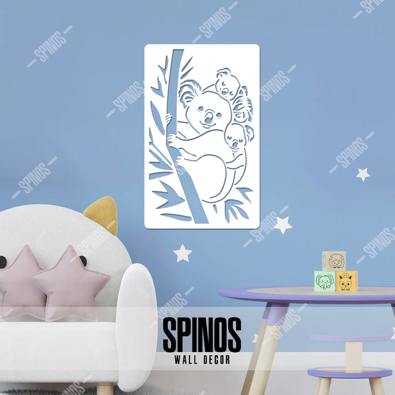 Koala Family Wood Wall Decor Baby Australian Bear Art Animal - Etsy