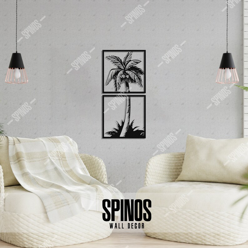 Palm Wood Wall Art Tree Wall Decor Coconut Tree Tropical | Etsy