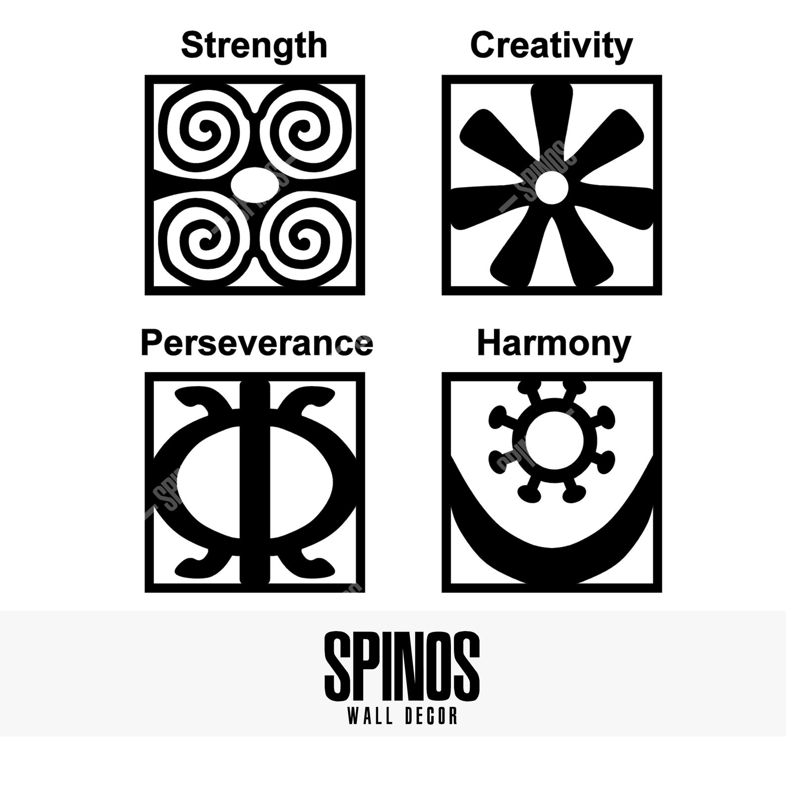 Adinkra Symbols Wood Wall Decor African Wall Art Ghanaian - Etsy