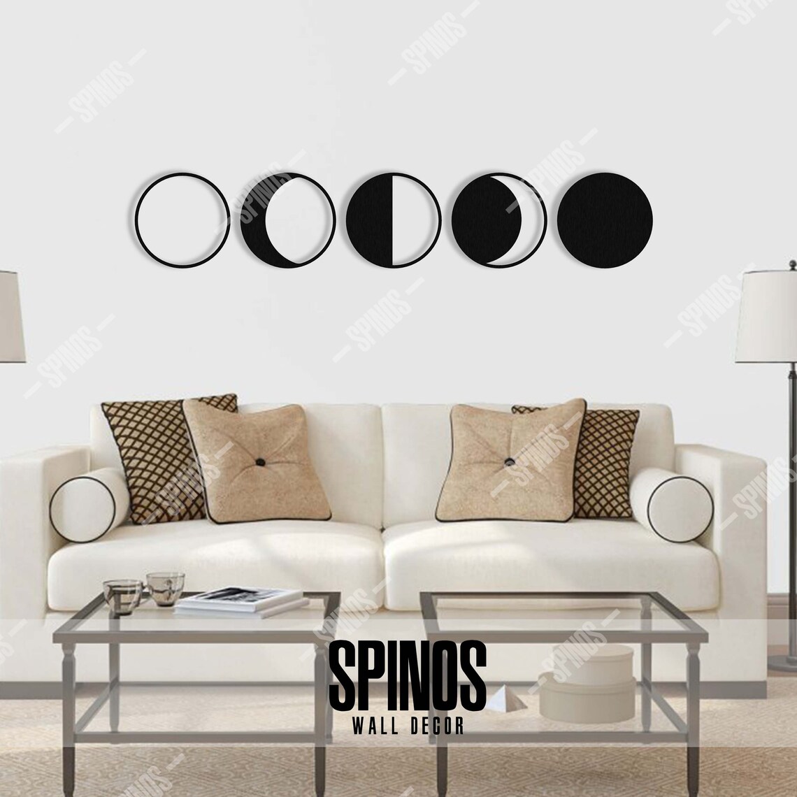 Lunar Phases Wood Wall Decor Minimalist Moons Black MDF Wall - Etsy