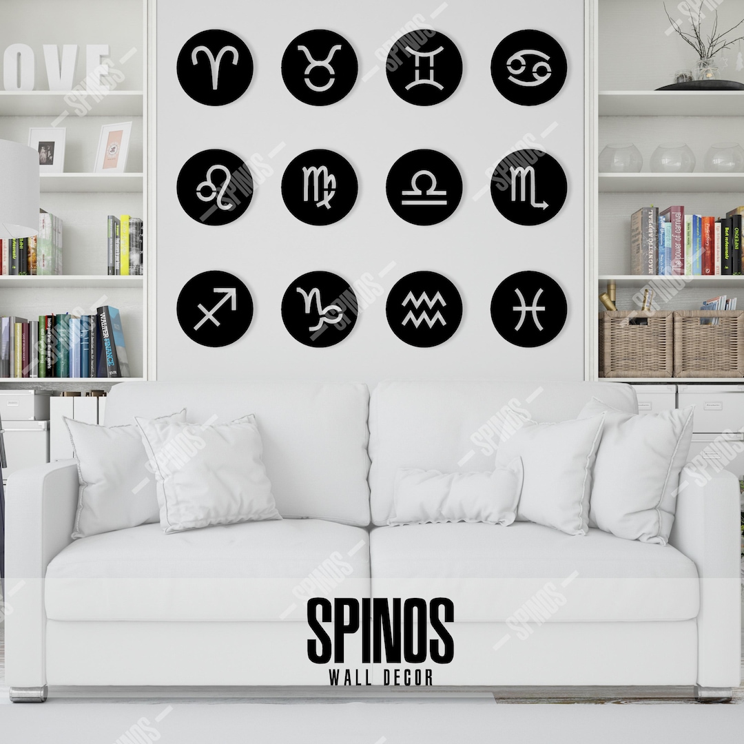 Zodiac Sign Wooden Wall Decor – Astrology Symbol Wall Art for Home ...