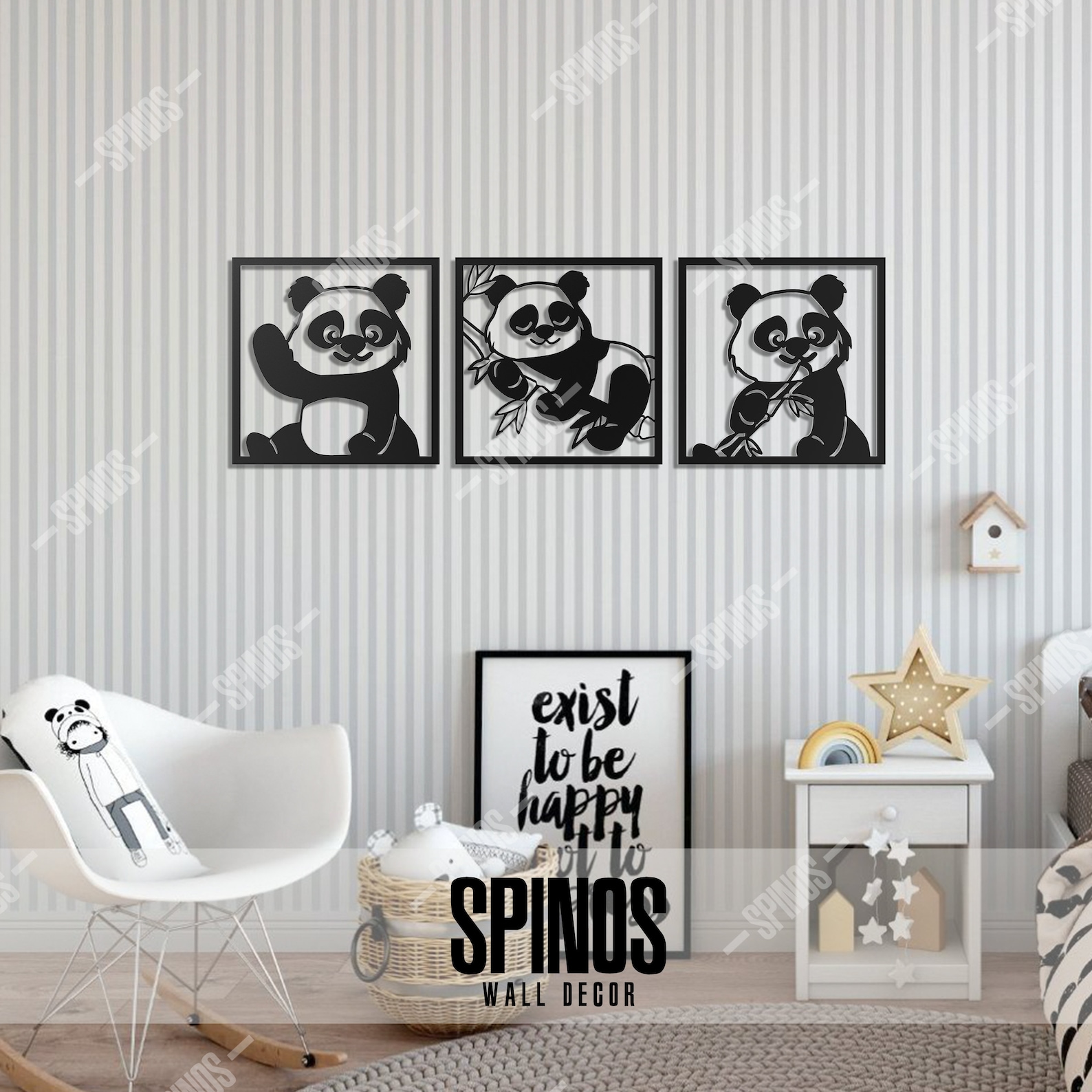 Panda Wood Wall Decor Animal Wall Art Nursery Wall Sign - Etsy