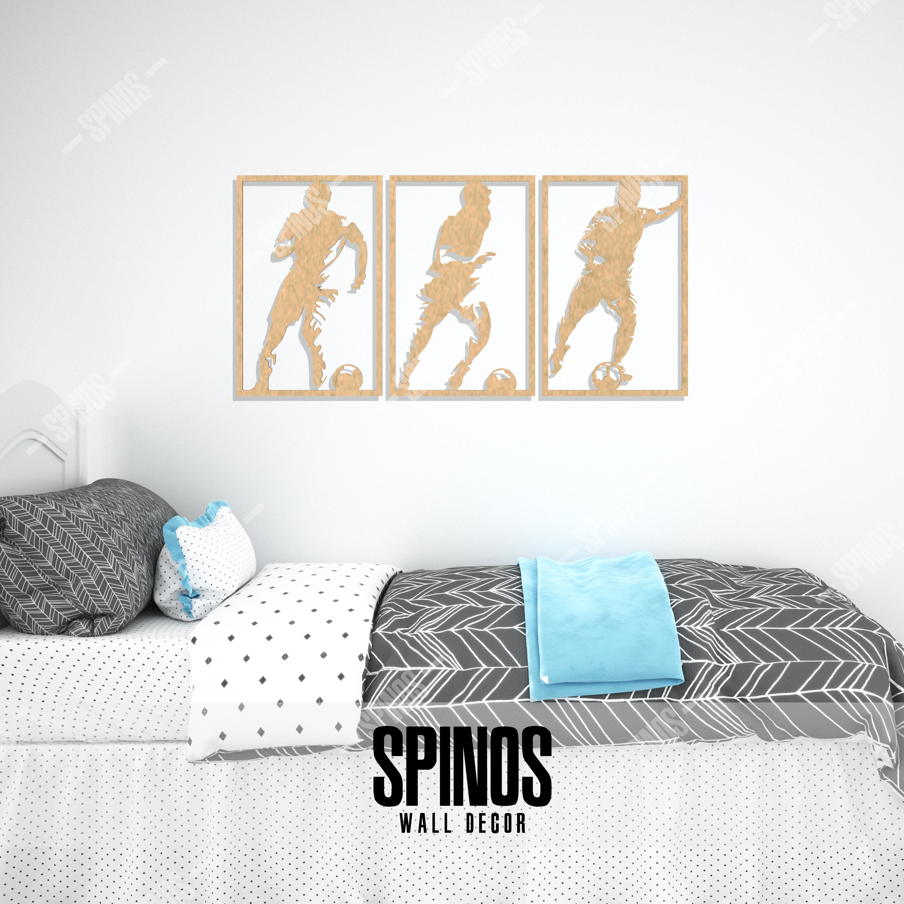 Soccer Wall Decor Football Wood Wall Art Footballer | Etsy