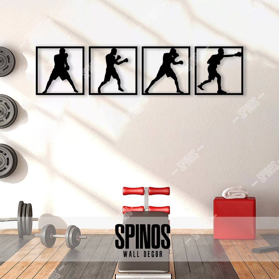 Boxing Wood Wall Decor, Boxer Wooden Art, Gym Room Art, Gift for ...