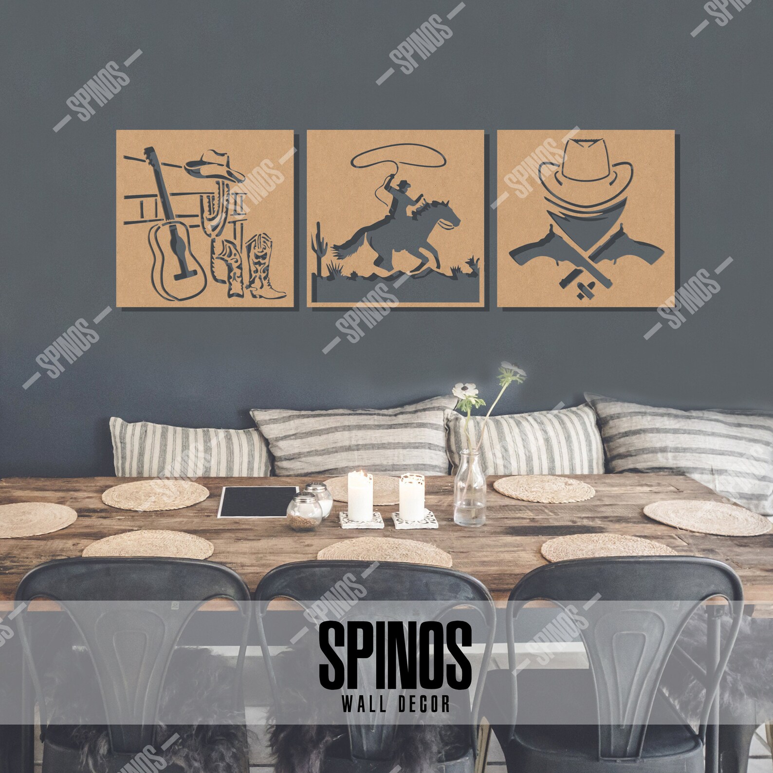 Cowboy Wood Wall Art Wild West Decor Western Sign Man - Etsy