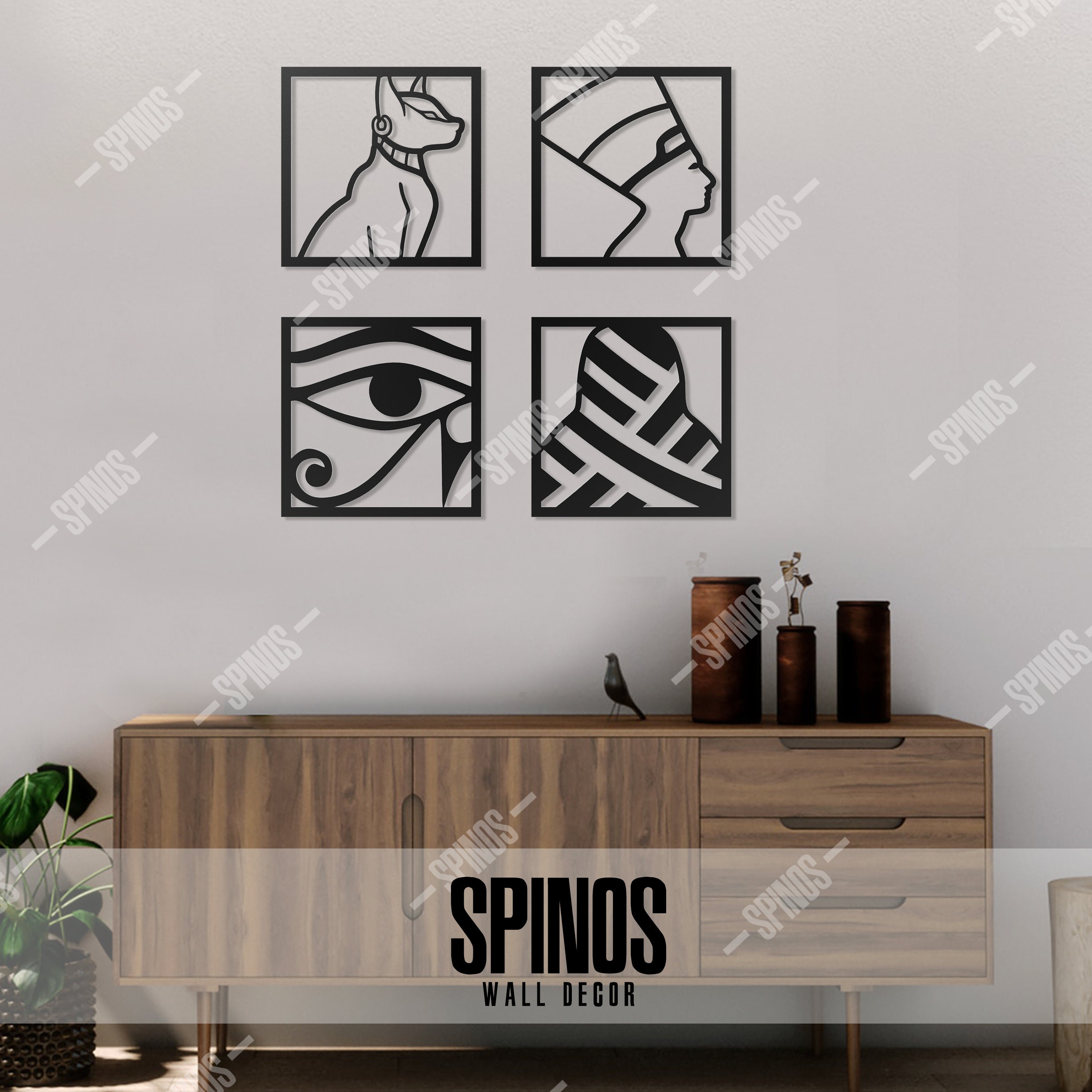 Egyptian Wall Art Mythology Wood Decor Bast Mummy Wall | Etsy