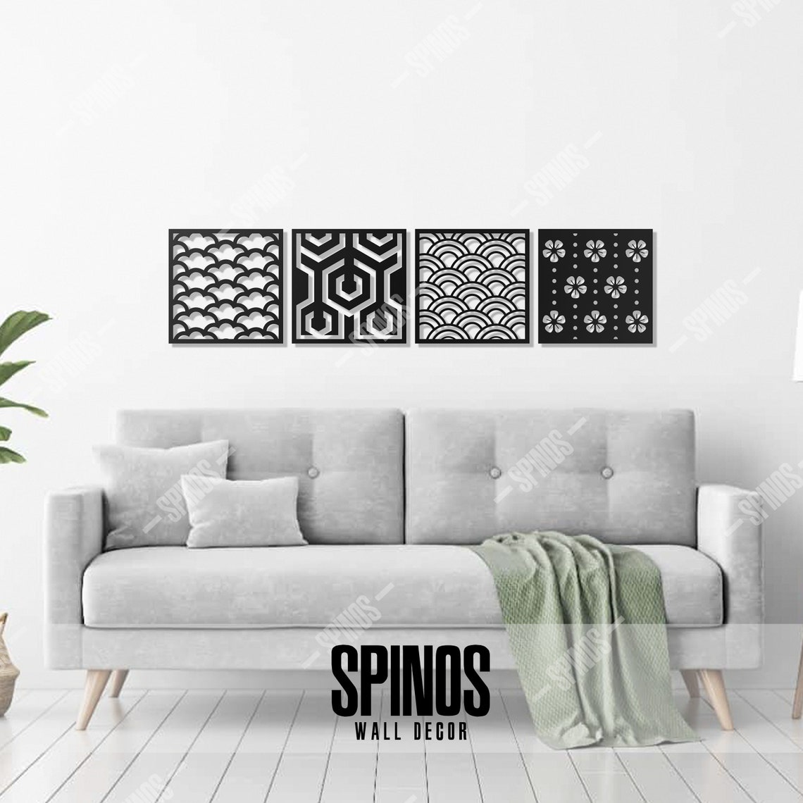 Japanese Pattern Wall Art Asian Motifs Wall Decor Kimono - Etsy