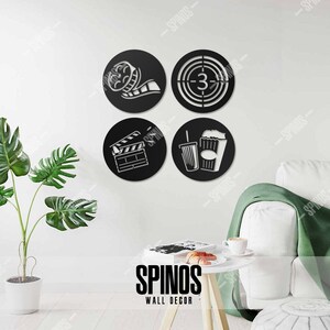 Cinema Wood Wall Art - Movies Symbols Decor - Clacket, Film Countdown ...