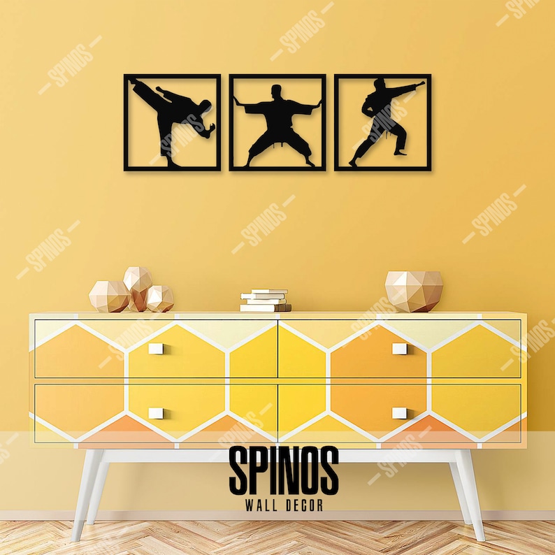 Karate Wood Wall Decor Karate Techniques Art Kick and | Etsy