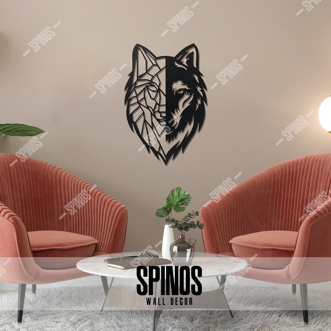 Geometric Wolf Wood Wall Art Wolf Head Wall Decor Wall - Etsy