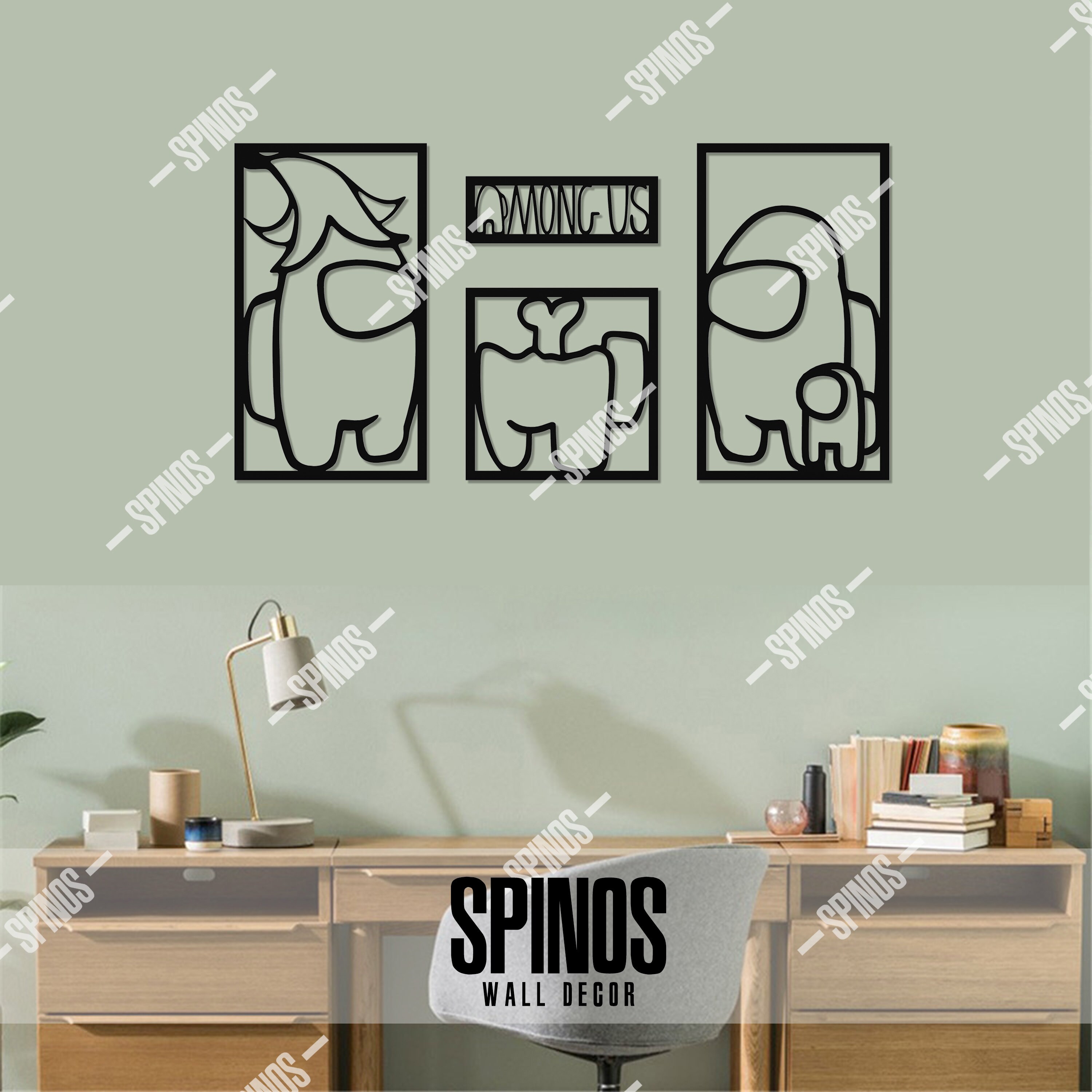 Among Us Wood Wall Decor Among Us Wall Art Video Game | Etsy