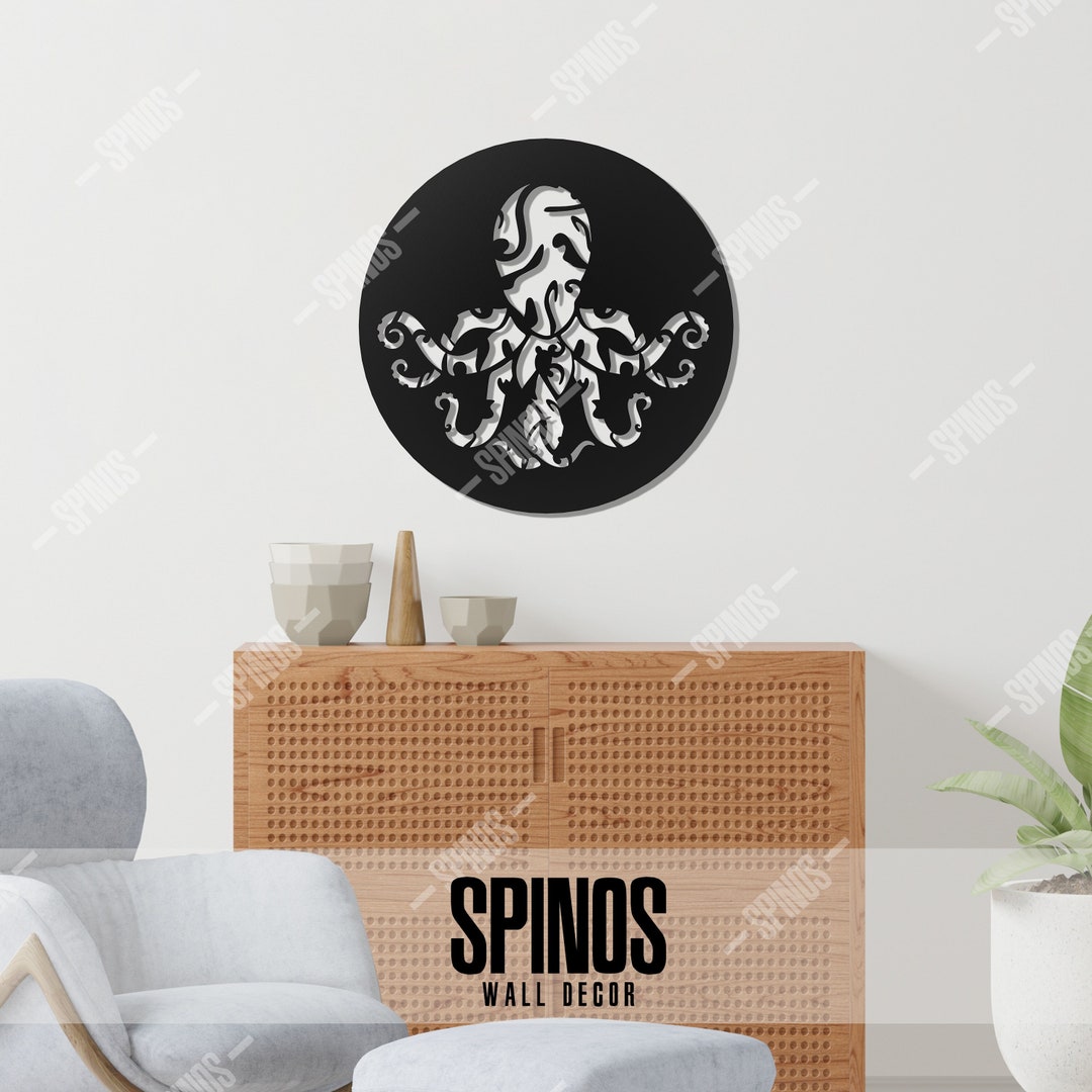 Octopus Wall Decor Octopod Wall Art Polyp Wood Wall Sign Tribal Octopus ...