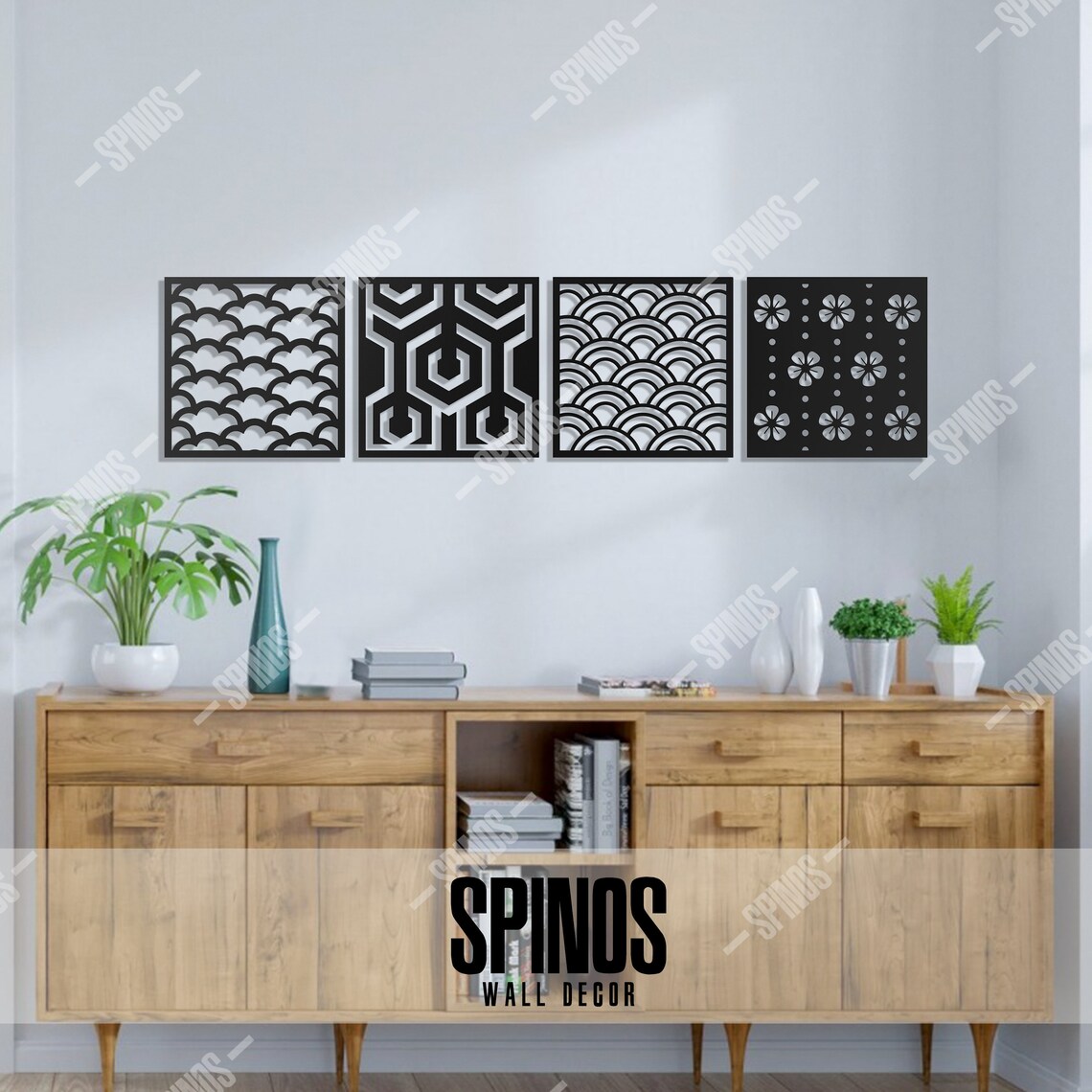 Japanese Pattern Wall Art Asian Motifs Wall Decor Kimono - Etsy