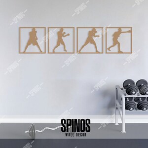 Boxing Wood Wall Decor, Boxer Wooden Art, Gym Room Art, Gift for ...