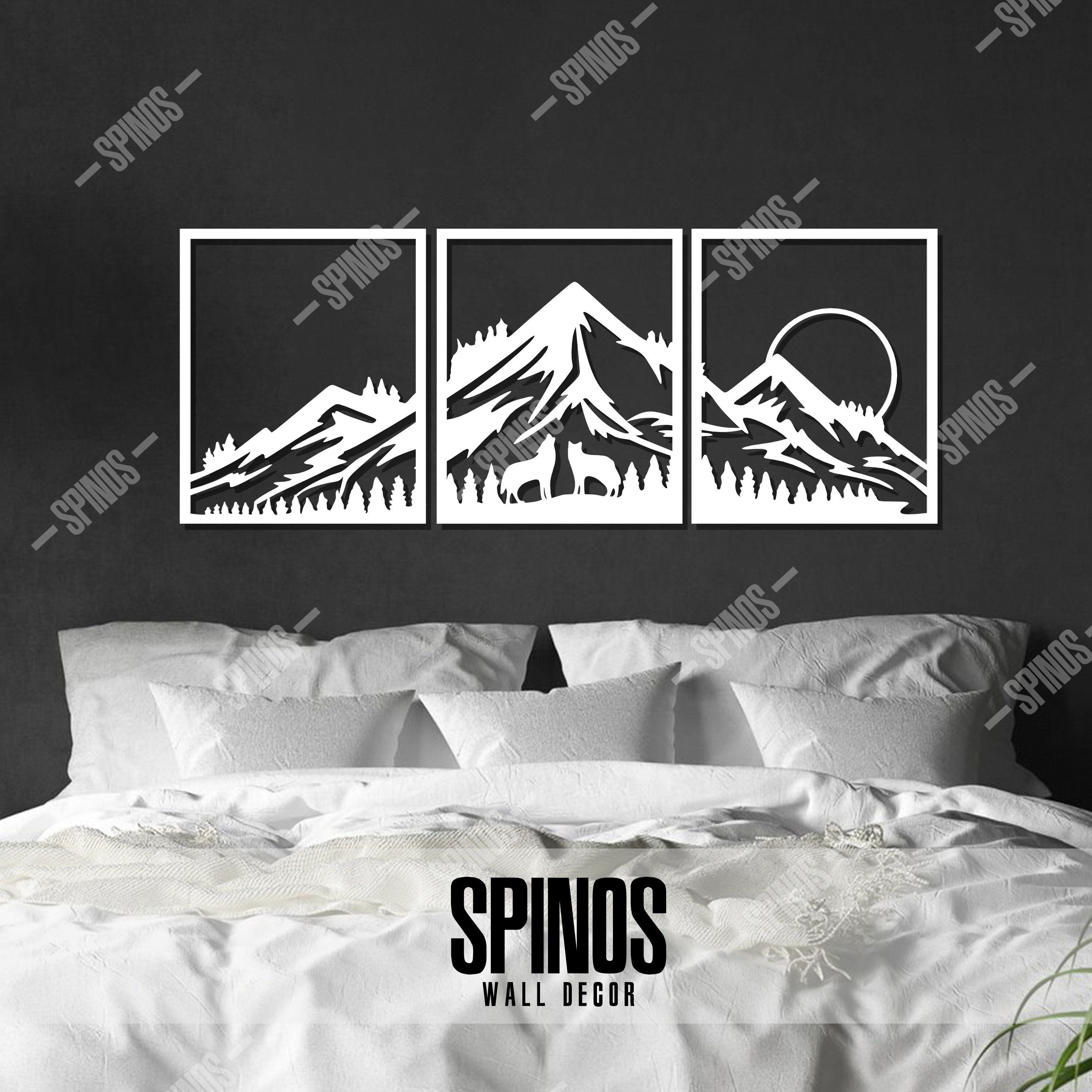 Mountain Wall Decor Landscape Wall Art Forest Wood Sign | Etsy