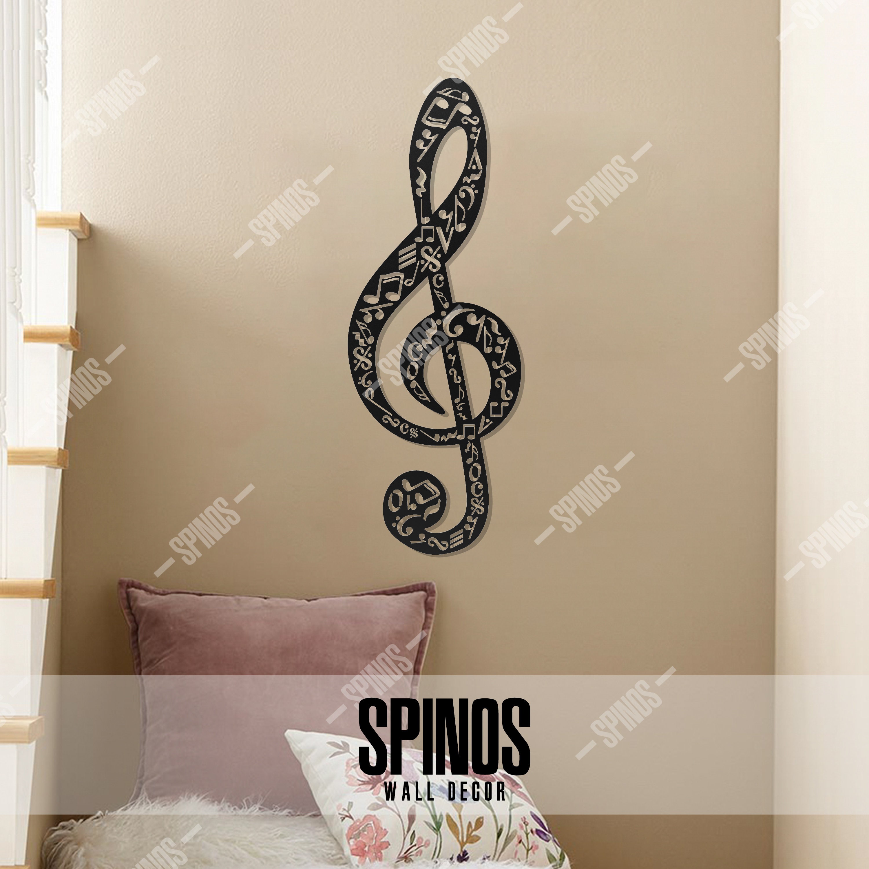 Music Wood Wall Decor Treble Clef Wall Art Musical Note | Etsy