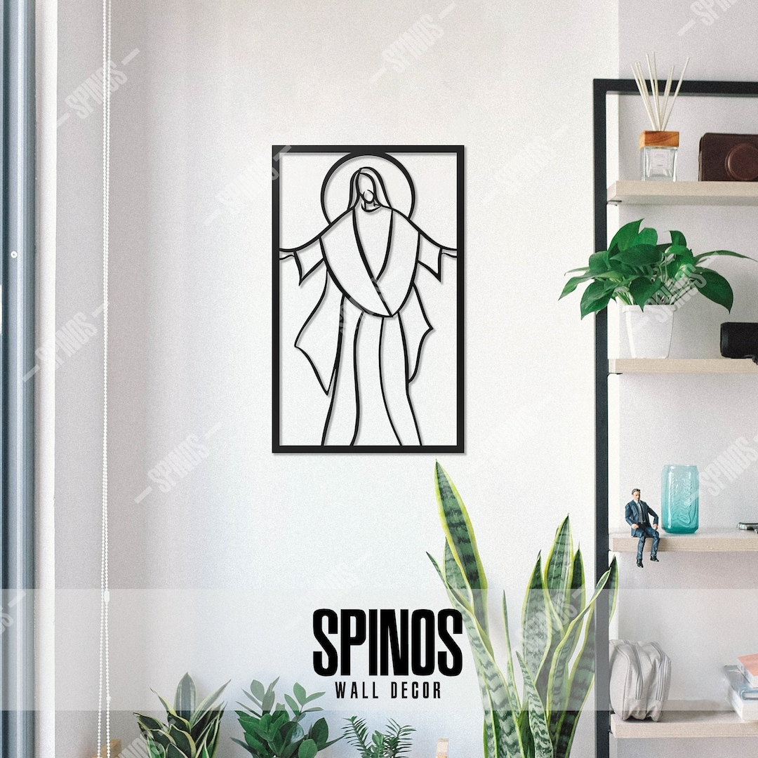 Jesus Christ Wood Wall Art Christian Wall Decor Minimalist Messiah Wall ...