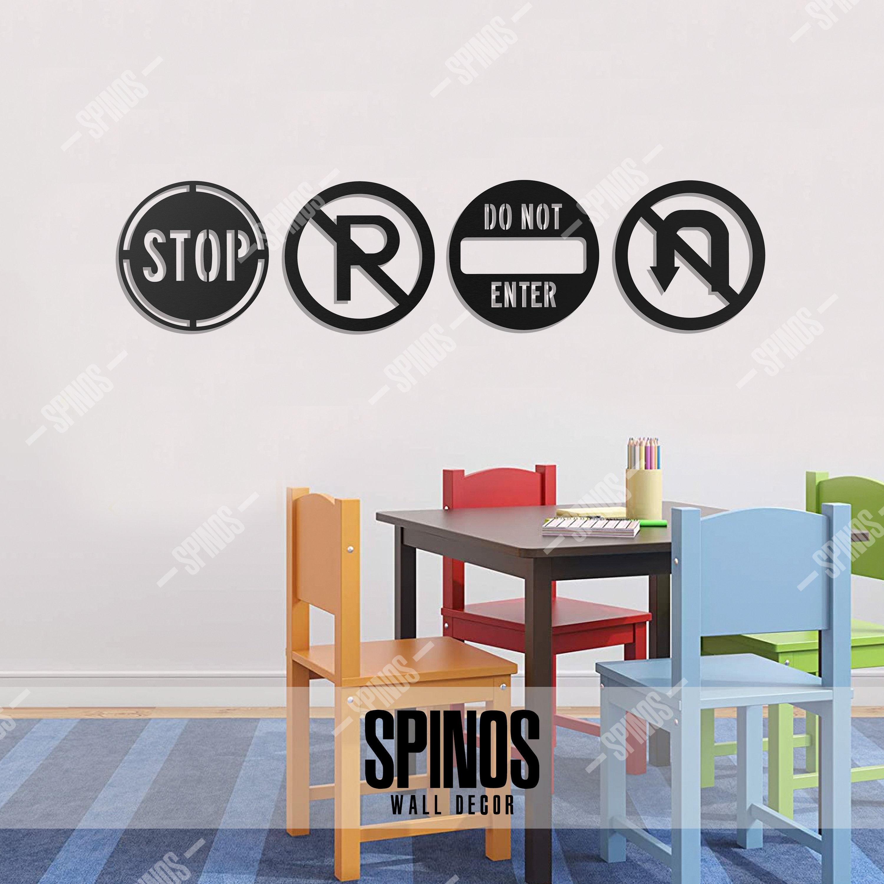 Traffic Sign Wall Art Road Signs Home Decor Stop Wood - Etsy