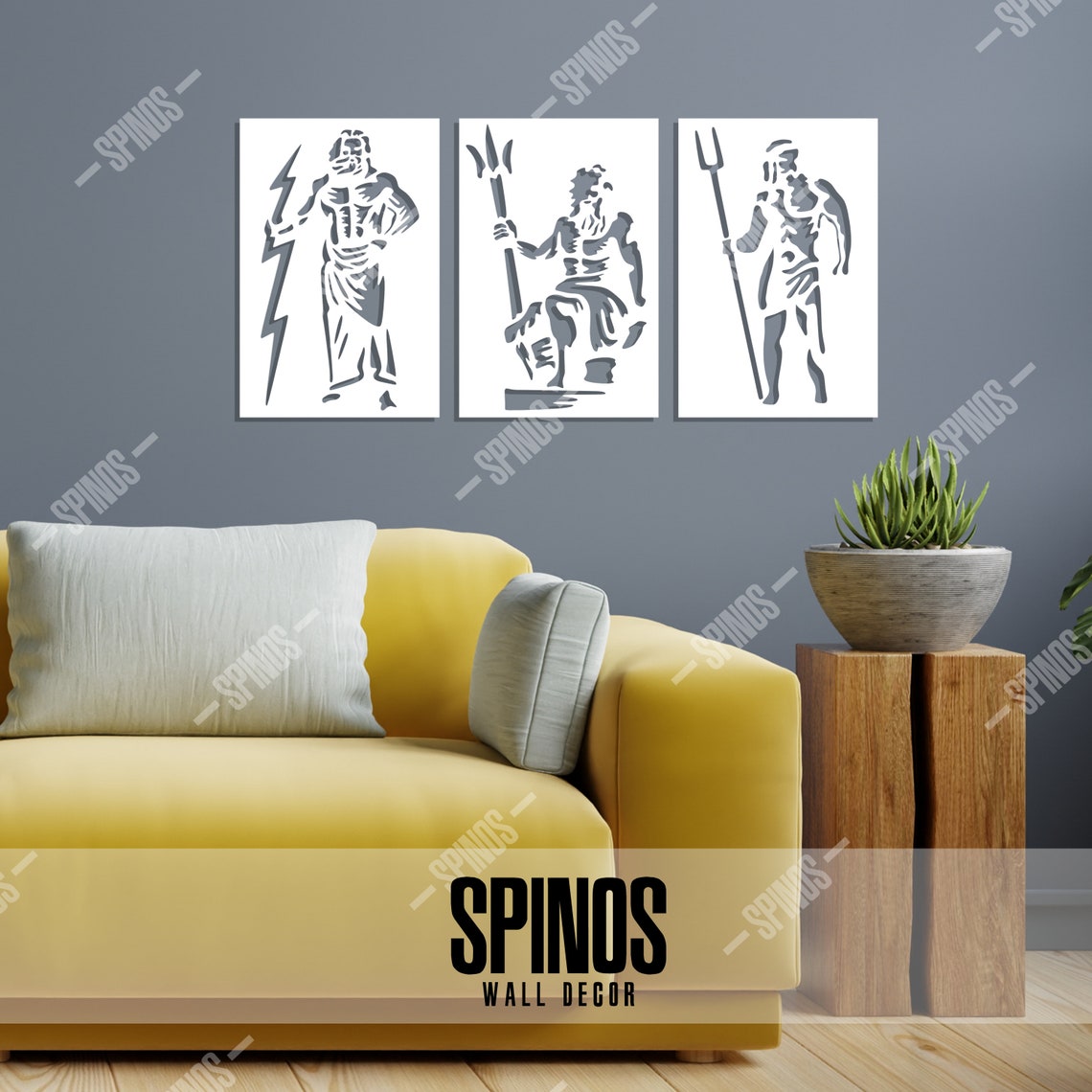 Greek Mythology Wood Wall Decor Ancient Greek Gods Zeus Wall - Etsy