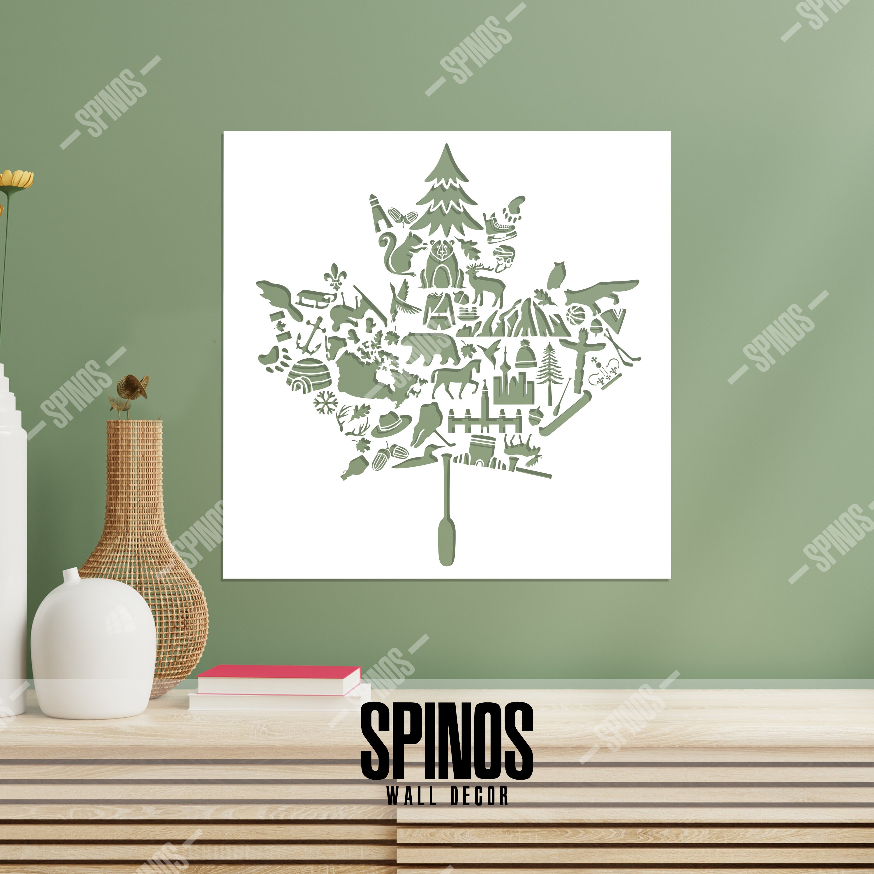 Canadian Symbols Wood Wall Decor Maple Leaf Wall Art | Etsy