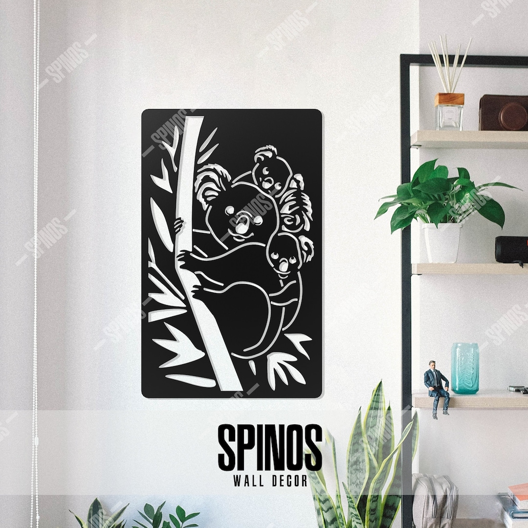 Koala Family Wood Wall Decor, Baby Australian Bear Art, Animal Sign ...