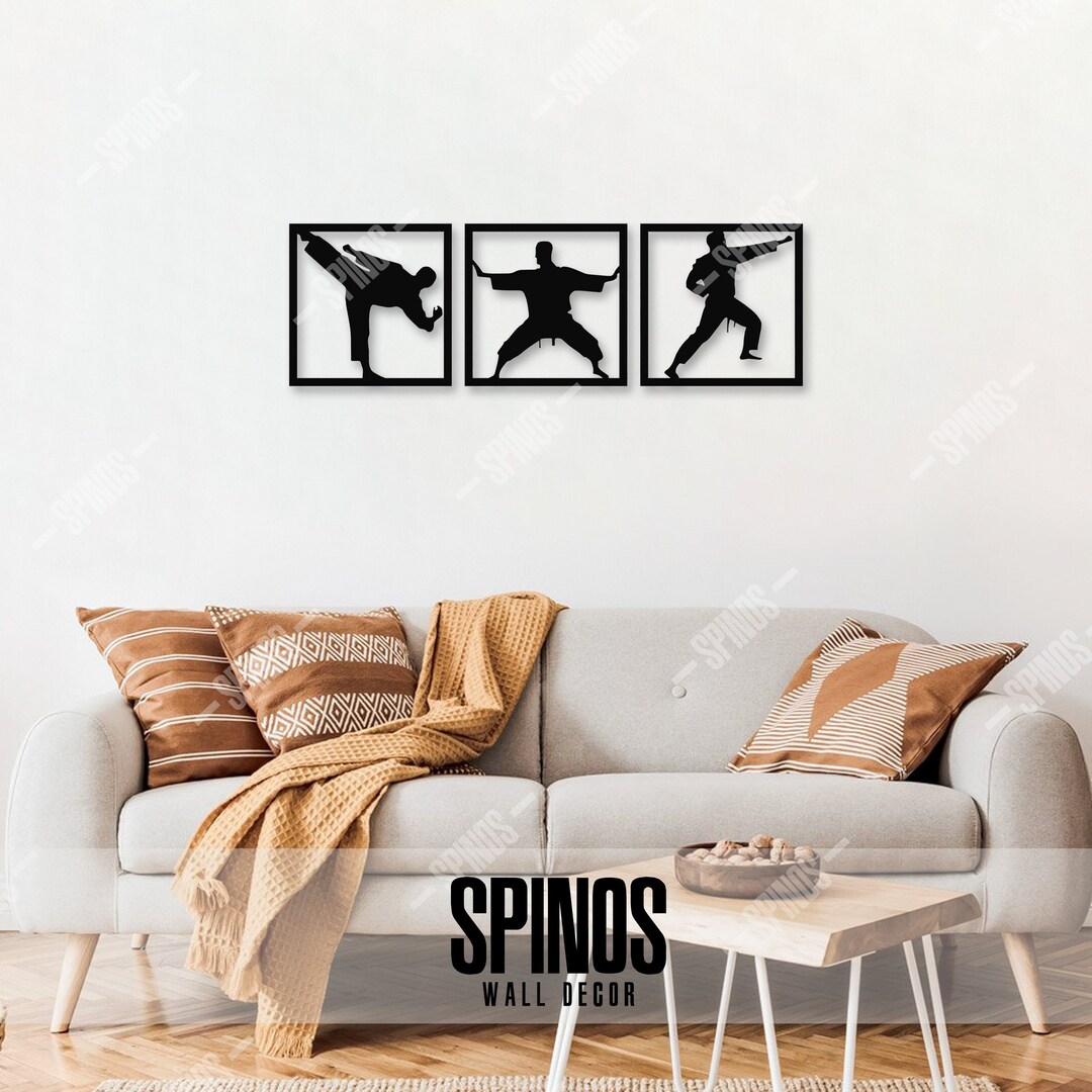 Karate Wood Wall Decor - Karate Techniques Art - Kick and Punch Sign ...