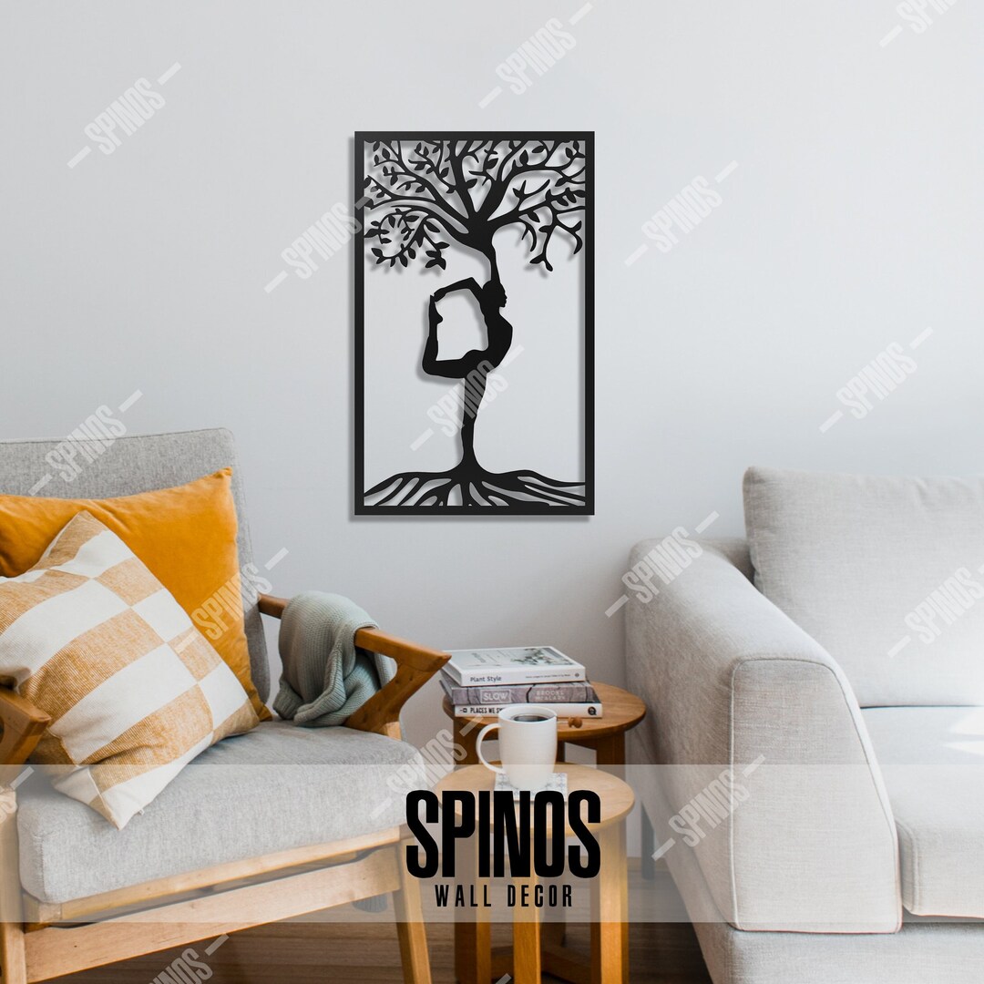 Yoga Tree Pose Wood Wall Art: Meditation Studio Decor - Etsy