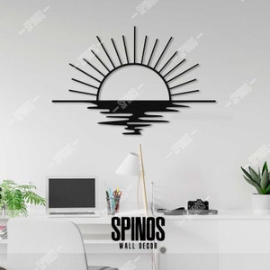 Minimalist Sunshine Wooden Wal Decor, Sun Light Art, Sunrise Wood Sign ...