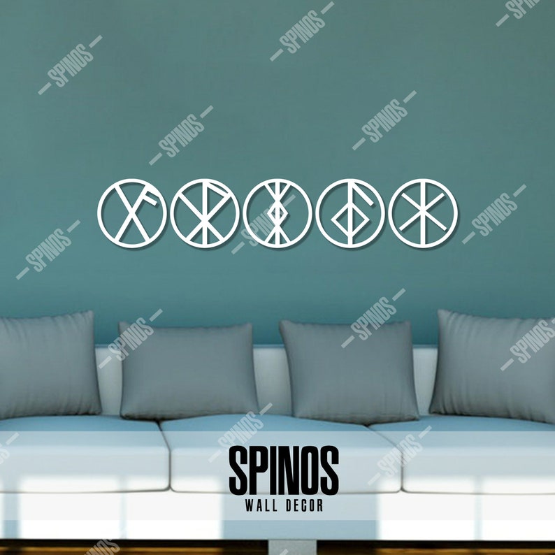 Vikings Rune Wood Wall Art Bind Runes Decor Nordic - Etsy