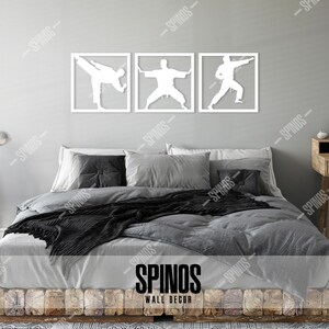 Karate Wood Wall Decor - Karate Techniques Art - Kick and Punch Sign ...