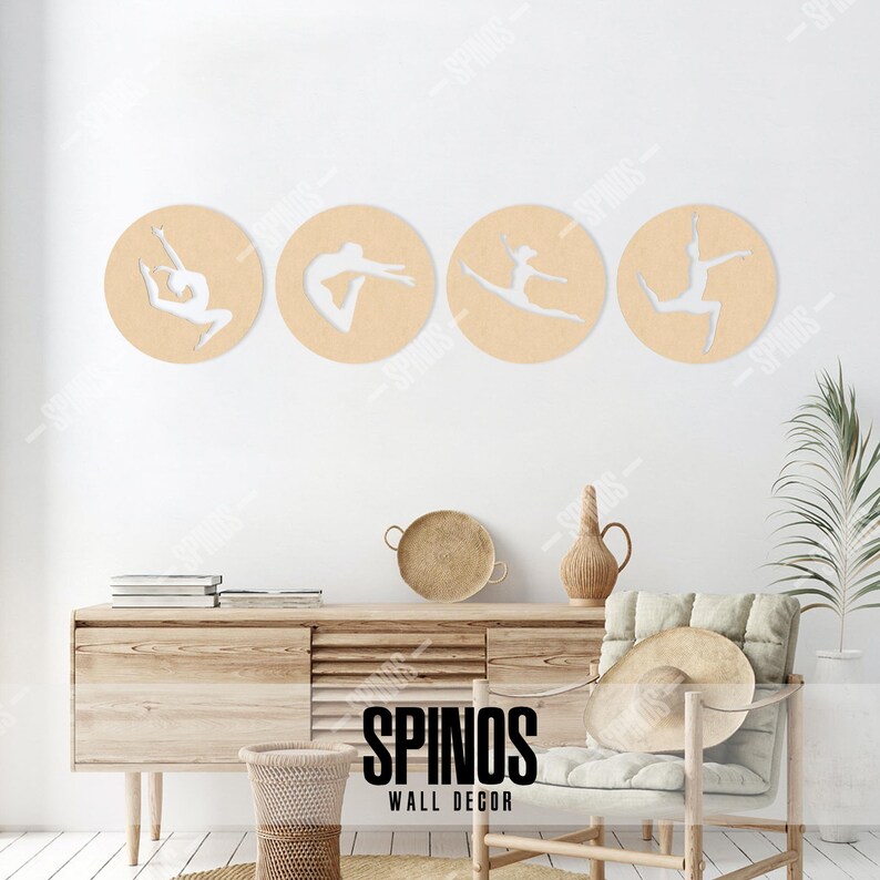 Gymnastics Wall Decor Set: Ballet Silhouette Art, Dancer Wood Panels - Etsy