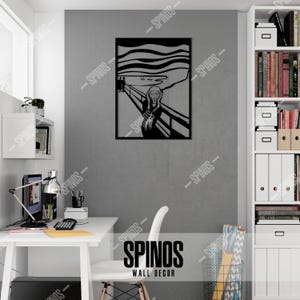 The Scream Wooden Wall Art – Minimal Edvard Munch Line Art ...