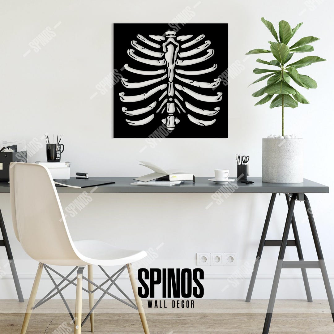 Rib Cage Wooden Wall Decor – Perfect Art for Doctors, Medical Students ...