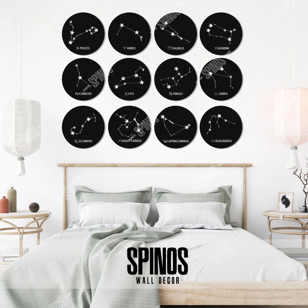 Zodiac Constellation Wooden Wall Art: Horoscope Decor - Etsy