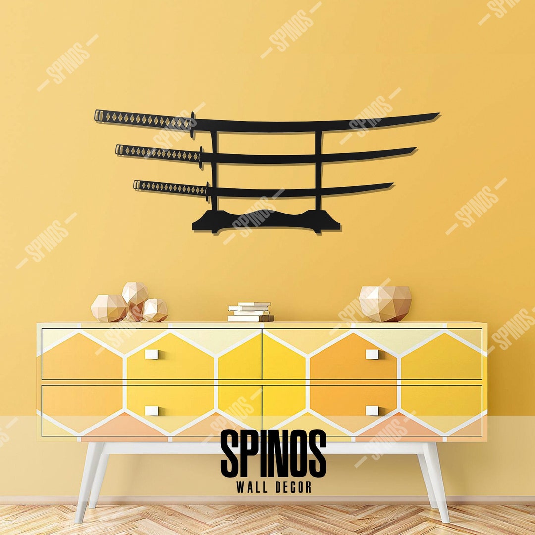 Katana Wood Wall Art - Nodachi Wall Decor - Samurai Sword Sign ...