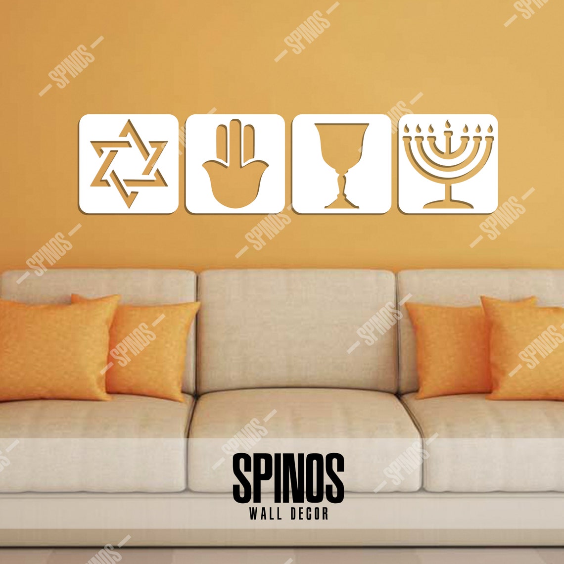 Jewish Wood Wall Art Hebrew Symbols Wall Art Israel Sign - Etsy