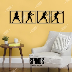 Boxing Wood Wall Decor, Boxer Wooden Art, Gym Room Art, Gift for ...