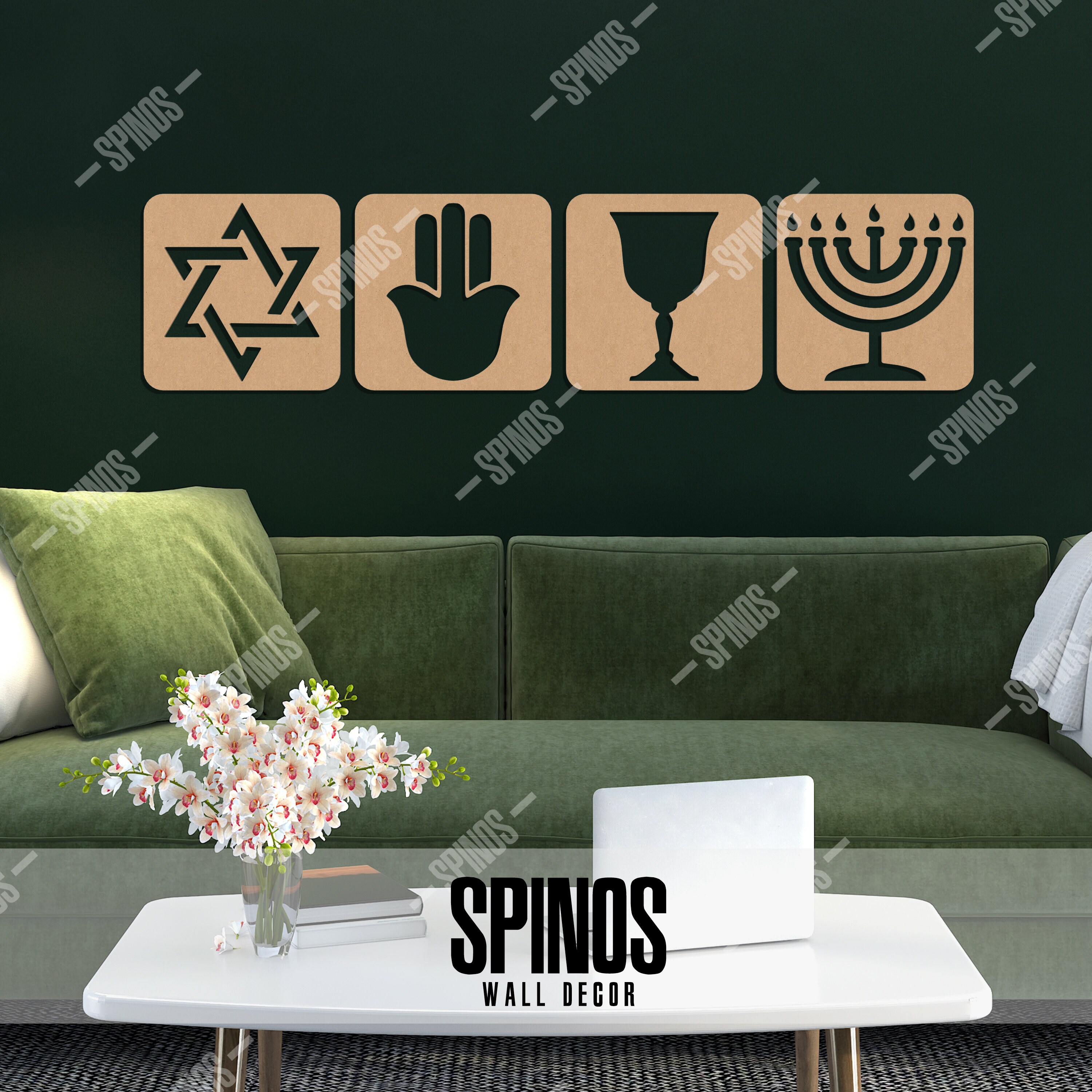 Jewish Wood Wall Art Hebrew Symbols Wall Art Israel Sign - Etsy