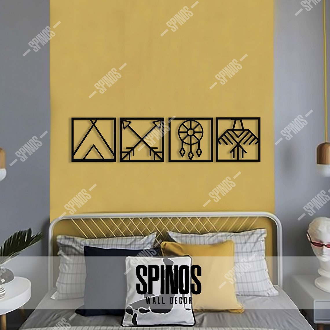 Native American Symbols Wood Wall Art Amerindian / American - Etsy