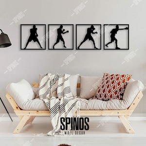 Boxing Wood Wall Decor, Boxer Wooden Art, Gym Room Art, Gift for ...
