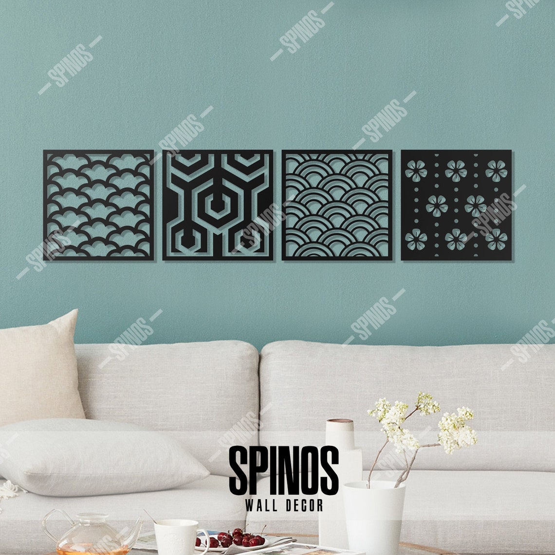 Japanese Pattern Wall Art Asian Motifs Wall Decor Kimono - Etsy