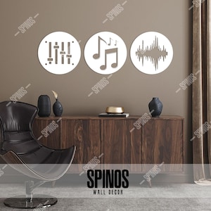 Music Wood Wall Decor, DJ Room Decorations, Equalizer Sign, Music Note ...