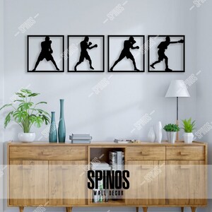 Boxing Wood Wall Decor, Boxer Wooden Art, Gym Room Art, Gift for ...