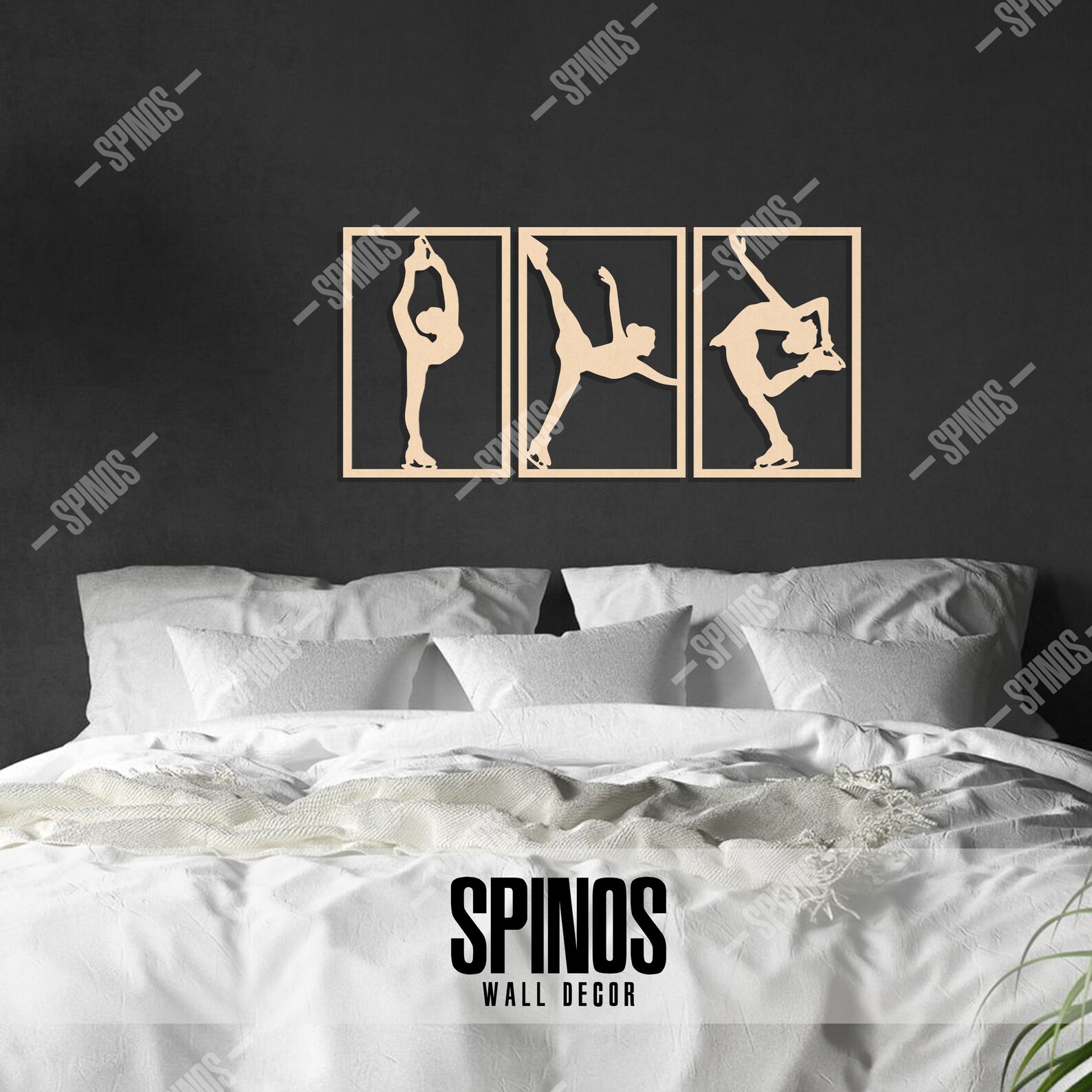 Ice Skating Wood Wall Art Ice Skate Wall Decor Skater - Etsy