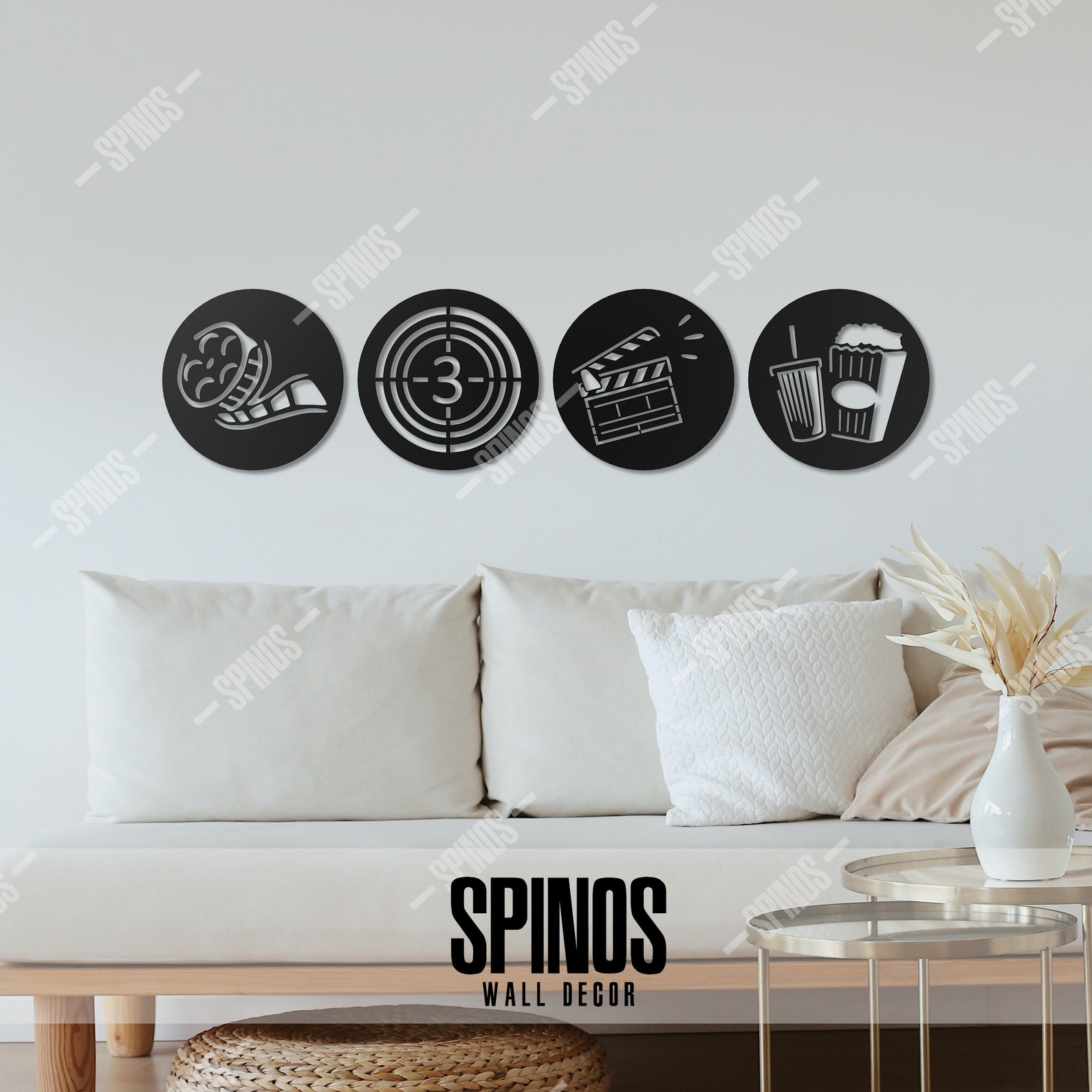 Cinema Wood Wall Art Movies Symbols Wall Decor Clacket | Etsy