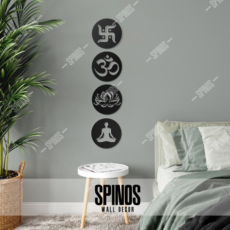 Hinduism Wood Wall Decor Hindu Symbols Wall Art Sacred - Etsy UK