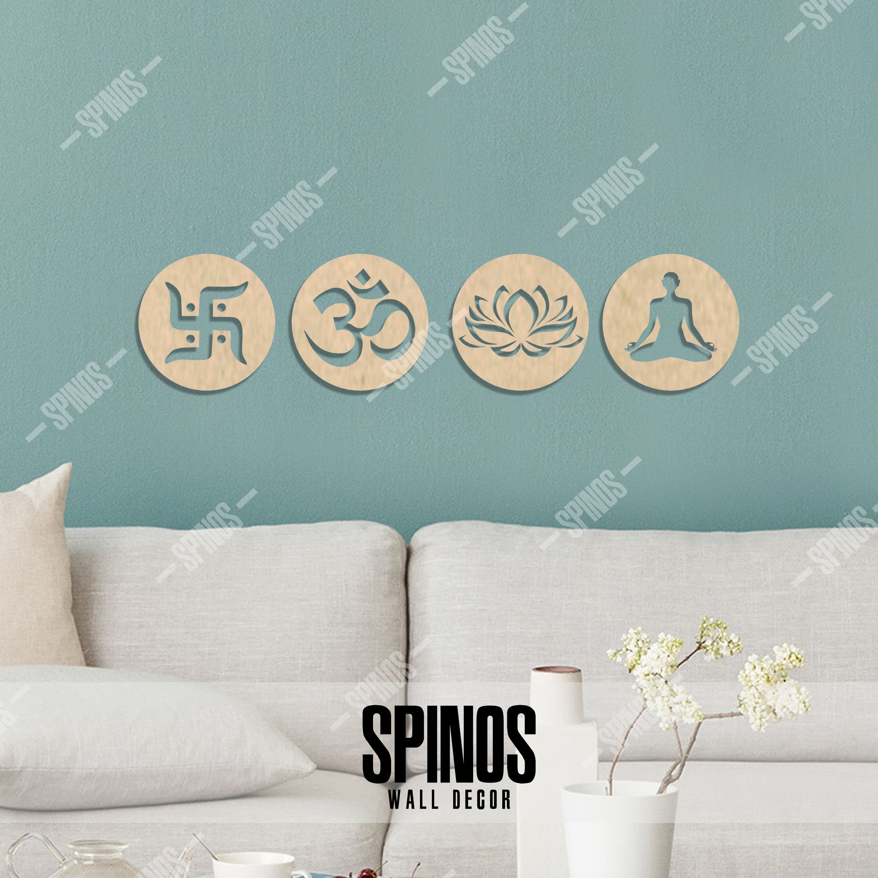 Hinduism Wood Wall Decor Hindu Symbols Wall Art Sacred - Etsy UK